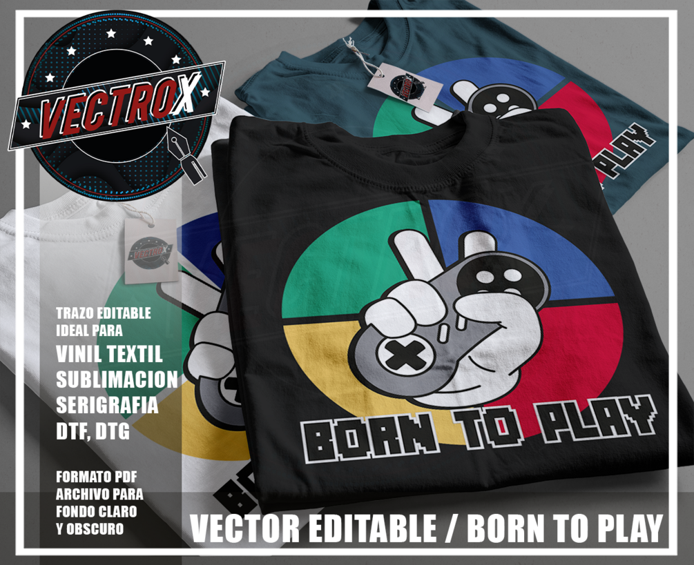Vector Editable - Born To Play
