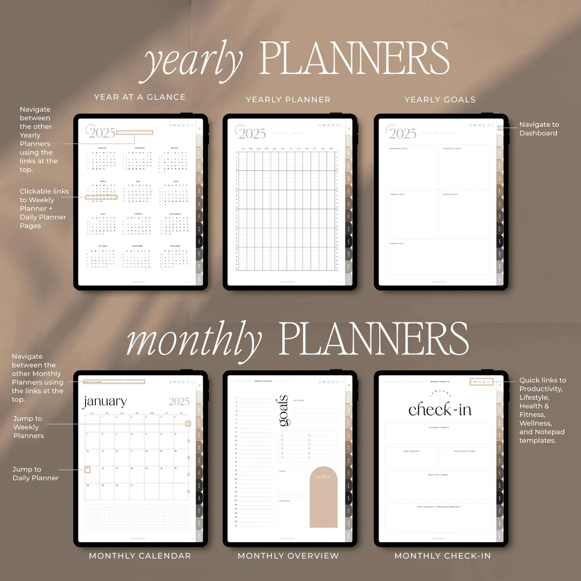 2025 Digital Planner, Goodnotes Notability | iPad & Tablet