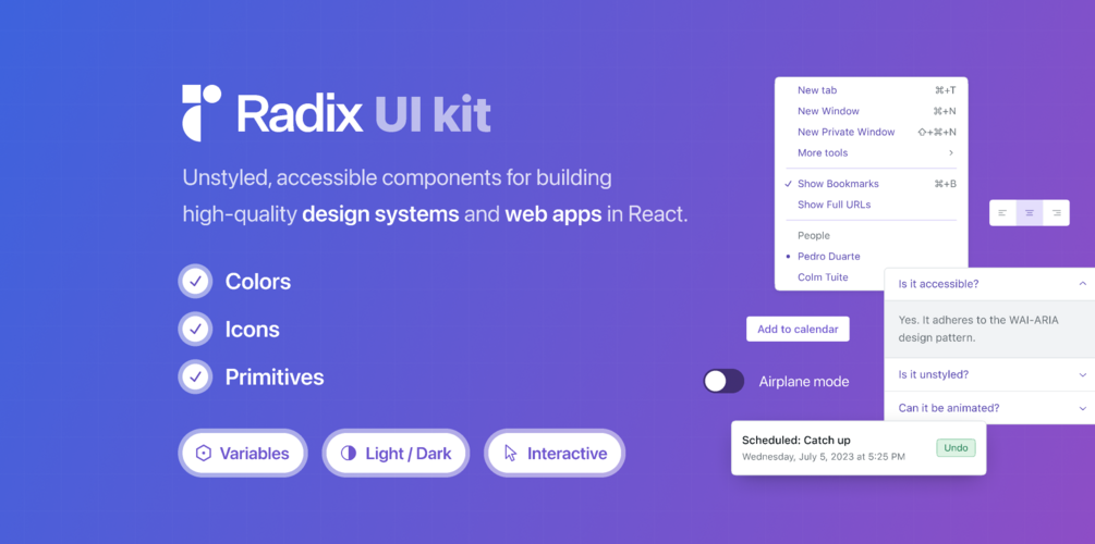 Radix UI kit