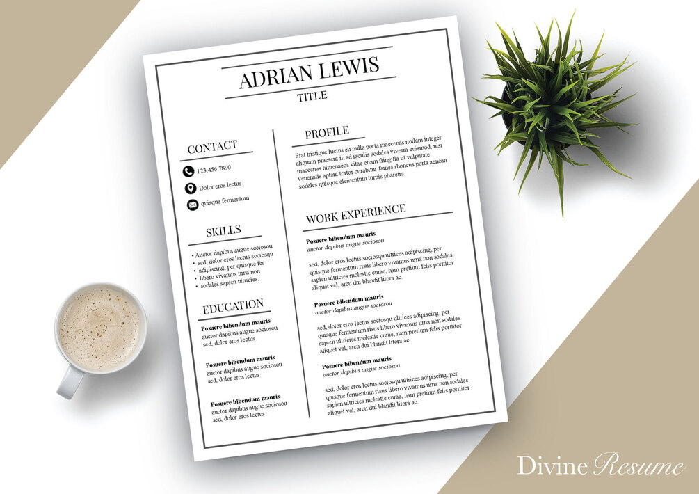 Resume Template • Cover Letter • Instant Download • Item #015