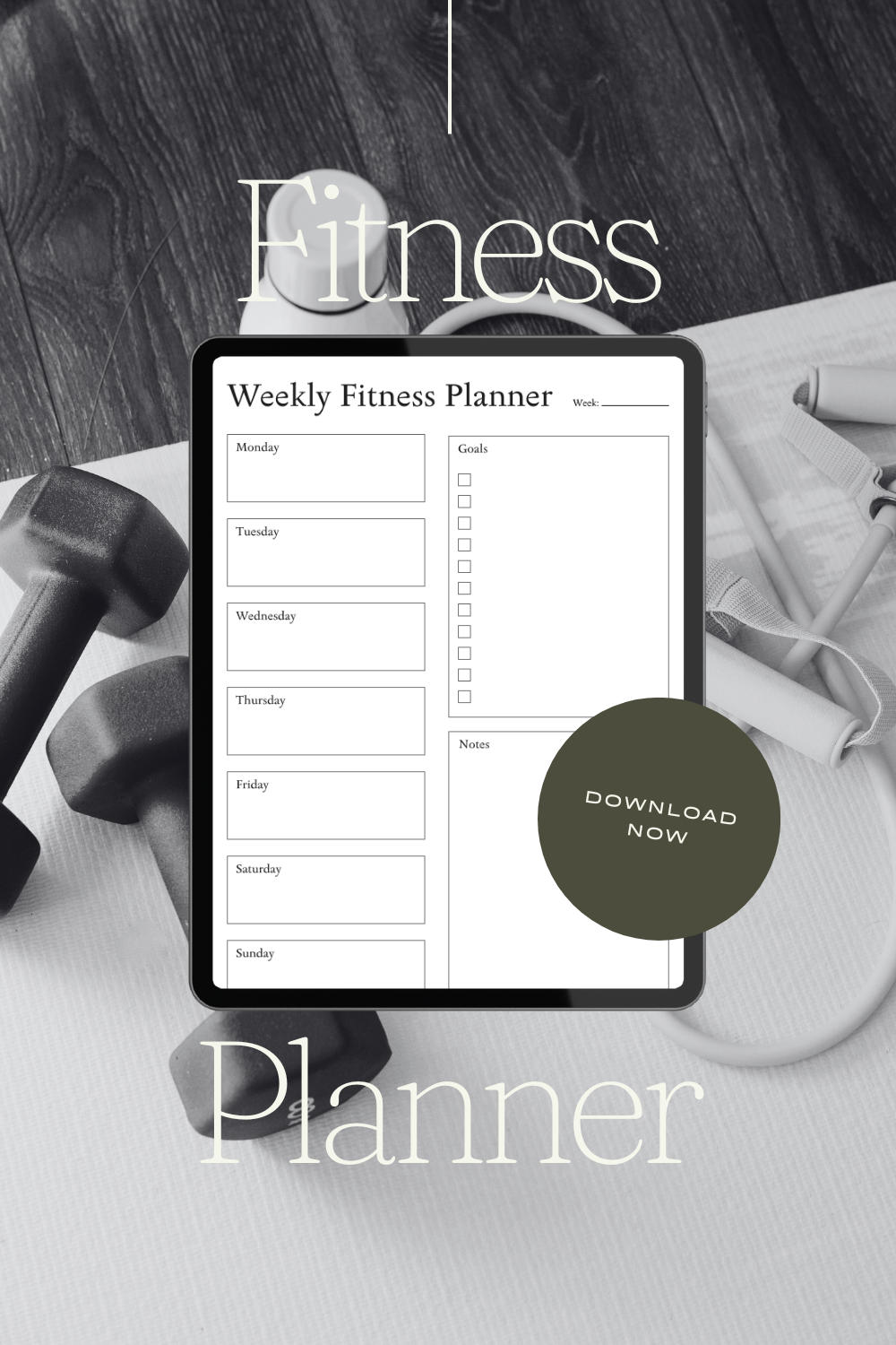 One-Page Weekly Fitness Planner - Your Path to Consistent Workouts