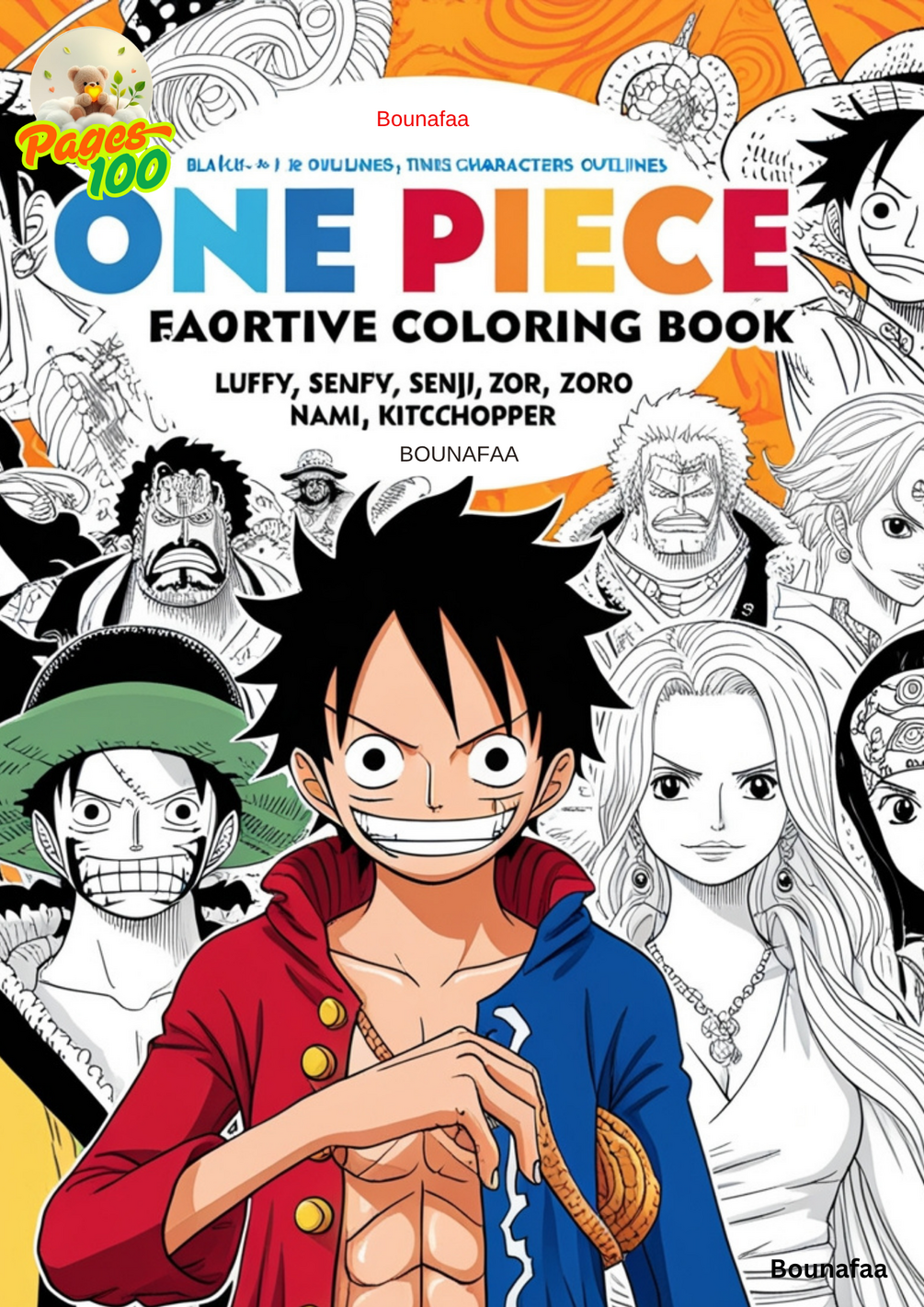 One Piece : Luffy’s Book Coloring 100 pages +Audio story( free)