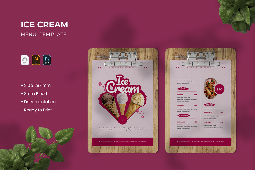 Ice Cream - Menu