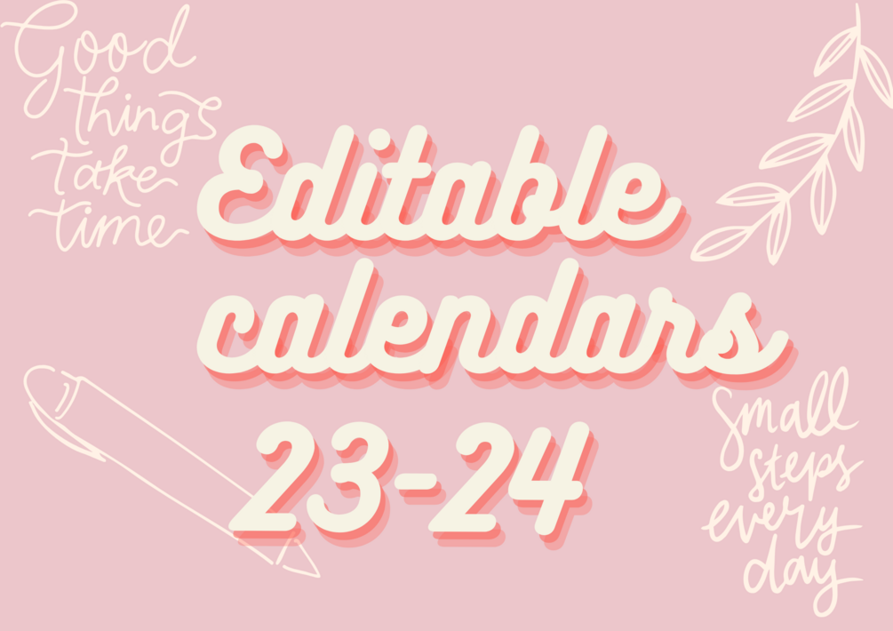 Printable and editable calendars 2023-2024
