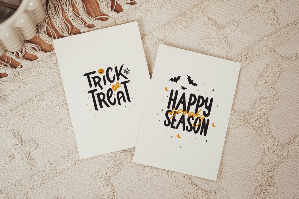 Halloween PDF Printable Cards | Trick or treat | Happy Spooky Season