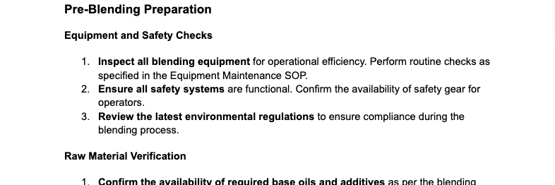 Blending SOP (Fuel Oil)