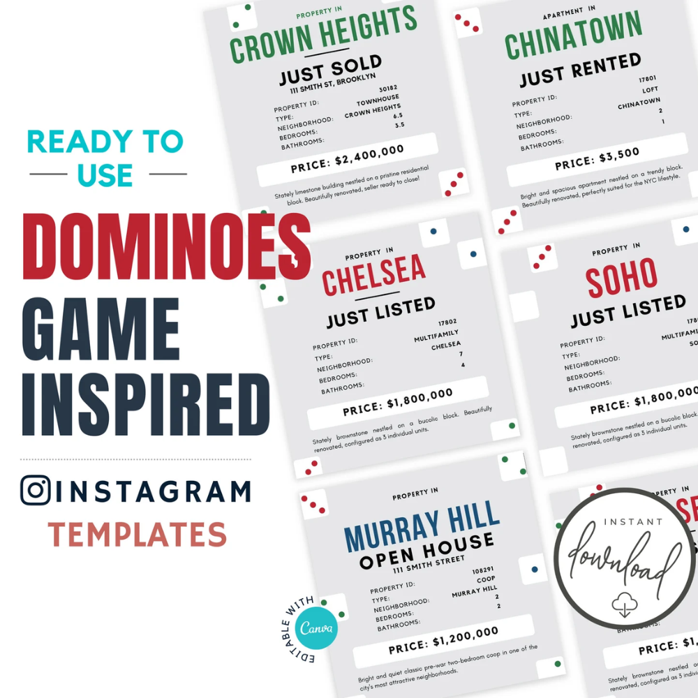 DOMINOES Classic Game Creative Instagram Posts for Realtors | Domino ...