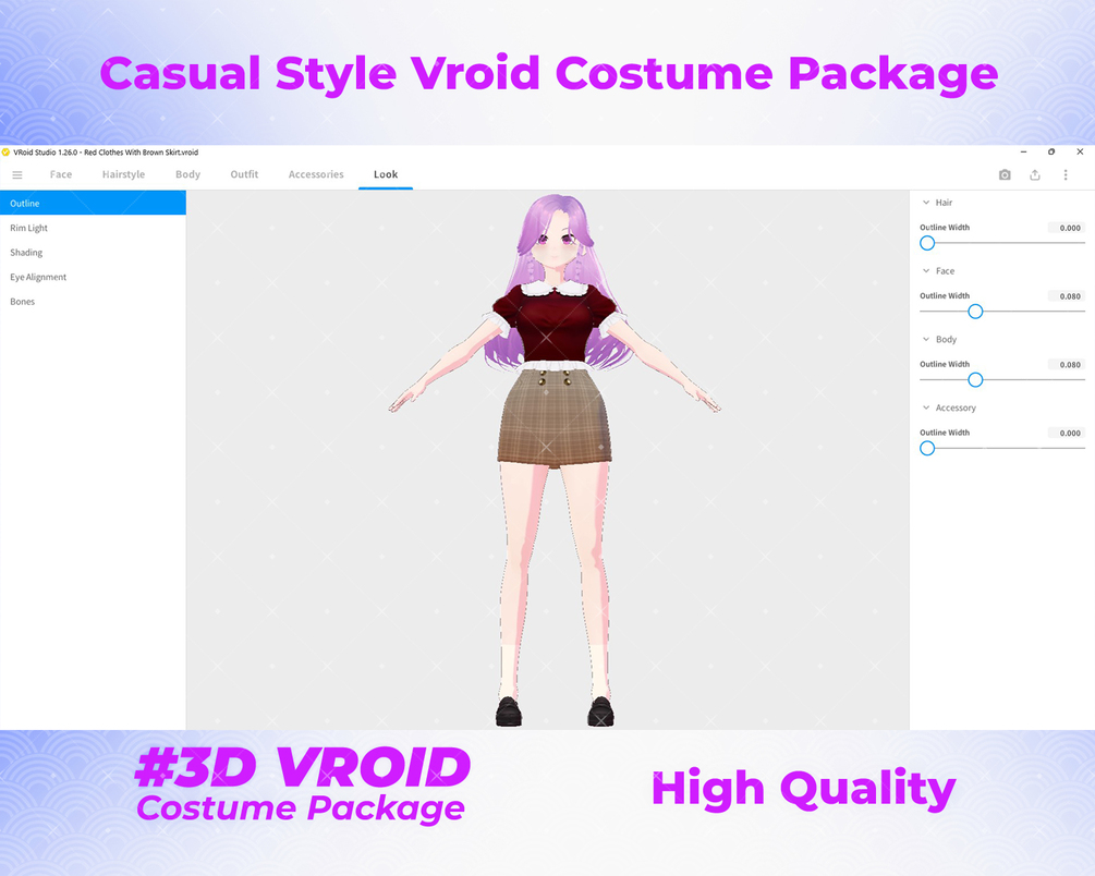 Virtual Trendsetter Contemporary Casual Outfits - VRoid Clothing Pack ...