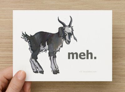 "Meh" Goat postcards x 5