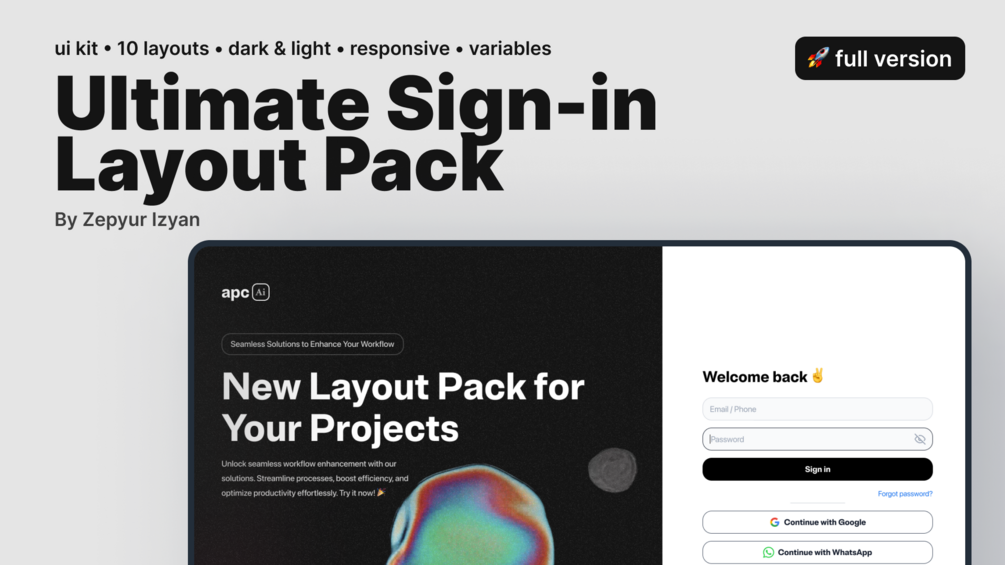 Ultimate Sign-in Layout Pack
