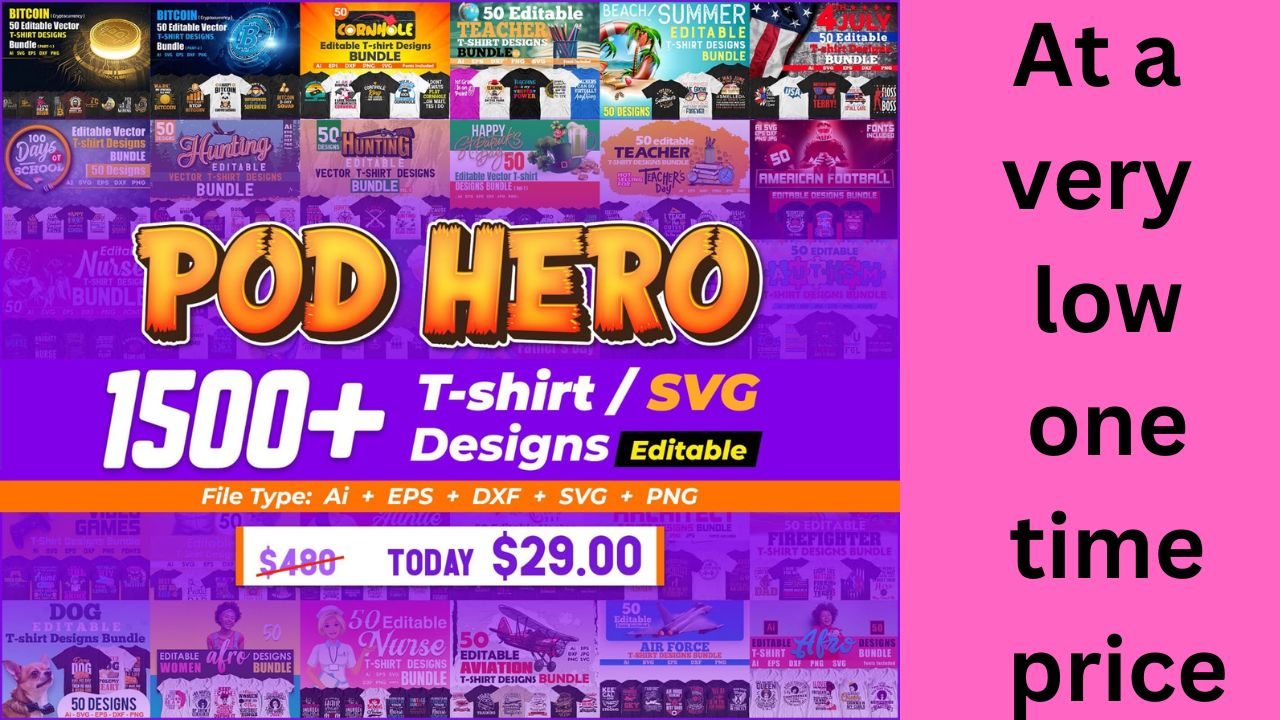 1500+ T-shirt Design Bundle Pack 👕 fully editable for commercial and ...