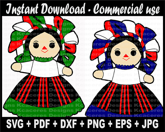 MARIA DOLL 2 svg files,silhouette, Dxf, eps and png files, clipart ...