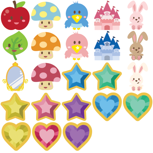 Snow white elements (graphics) - 23 items