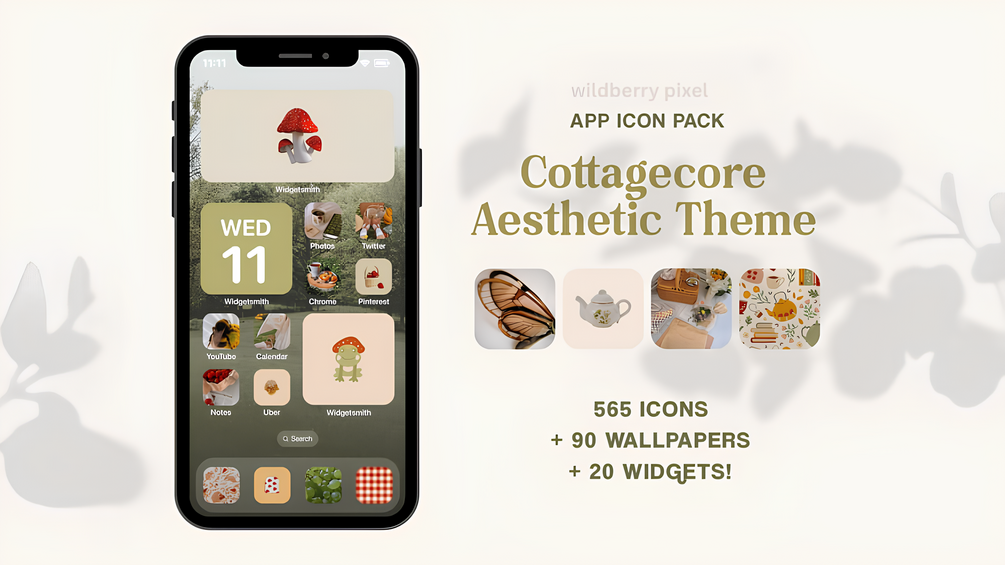 Cozy Cottagecore App Icons for iOS & Android