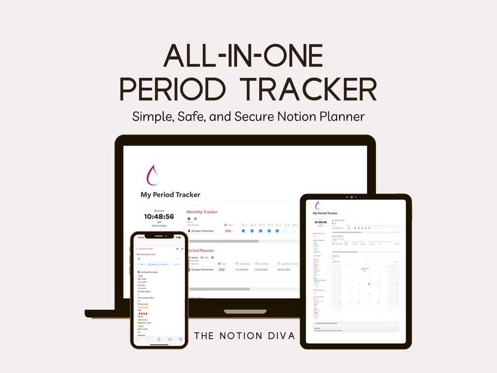All-in-One Period Tracker | Simple, Safe, and Secure Notion Template