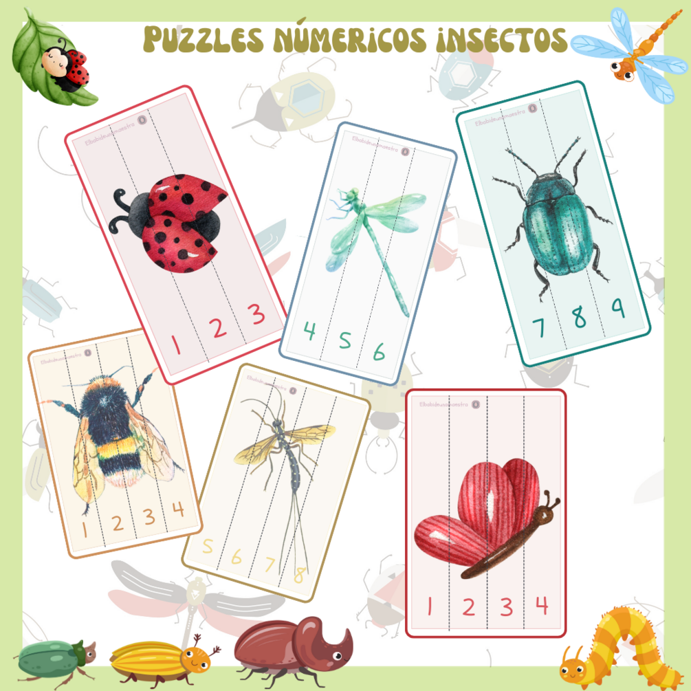 Puzzles Numéricos - Insectos / Number puzzle - Insect