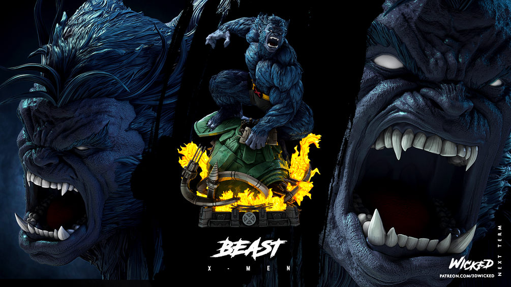 Wicked Marvel Beast Sculpture: Tested and ready for 3d printing