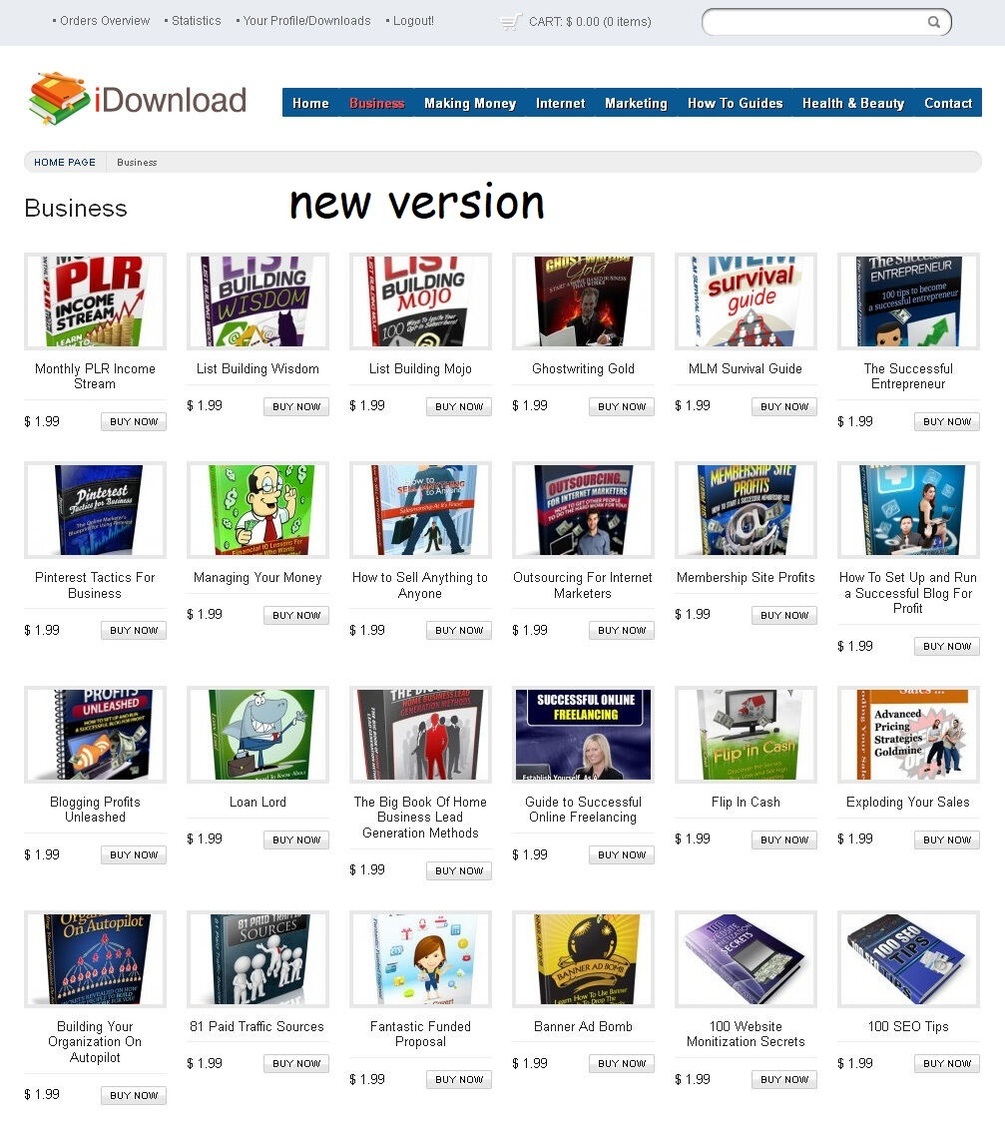 eBooks, Digital Products Store Website For Sale - 180+ items included