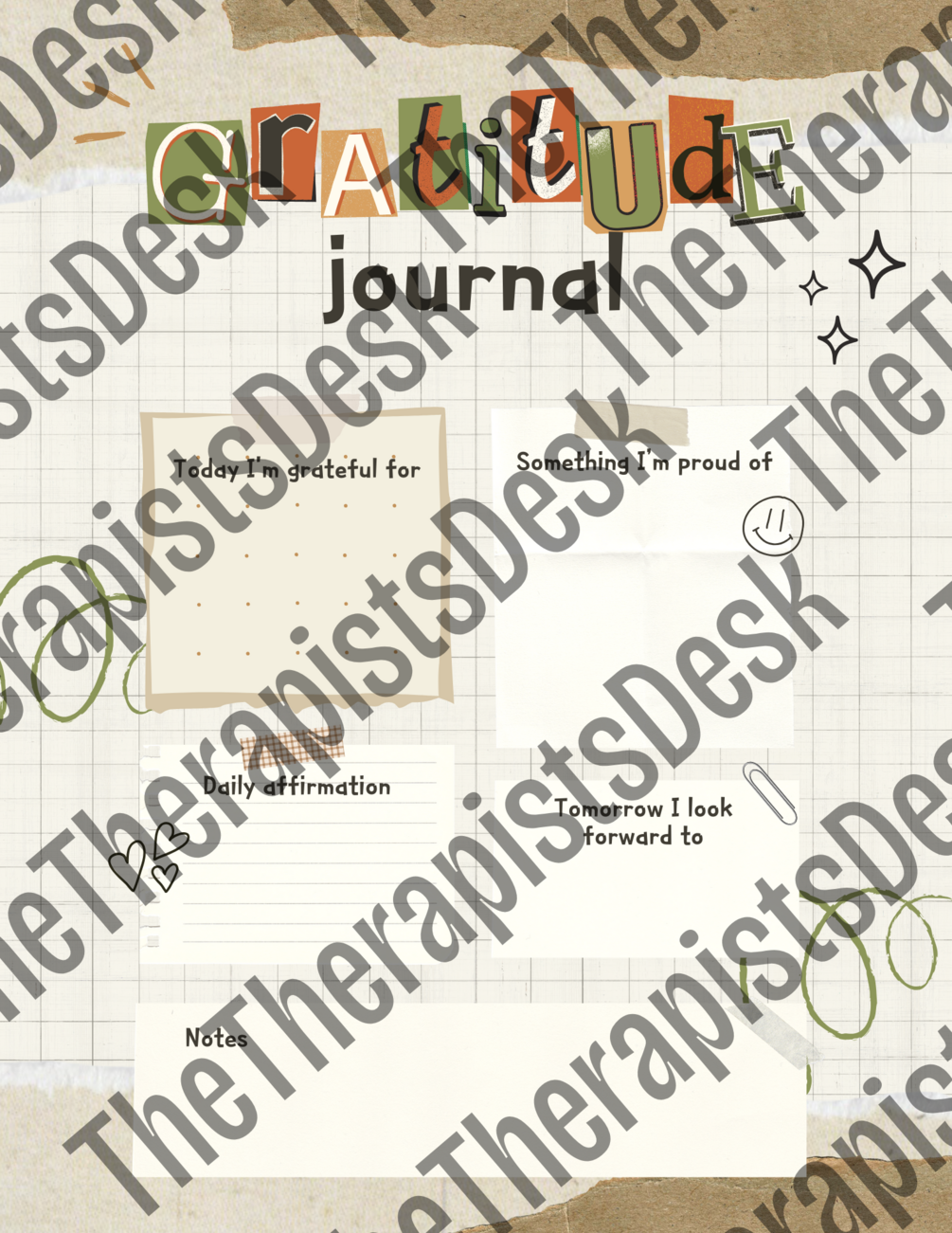 Moody Gratitude Journal Page – Aesthetic Reflection Worksheet