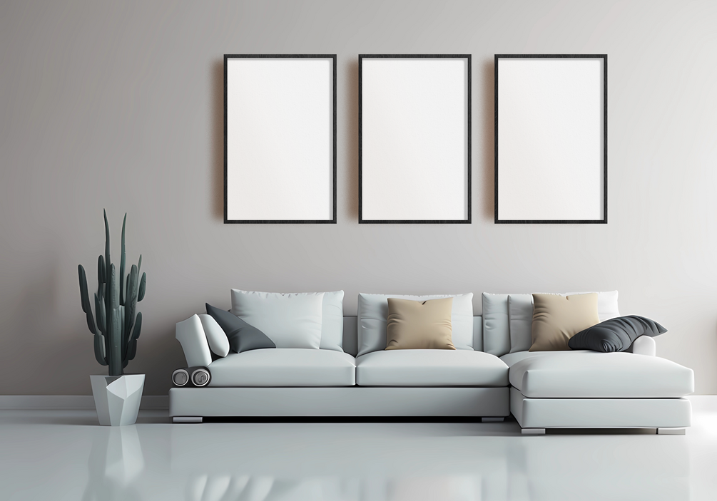 Set Of Three Wall Art Mockup