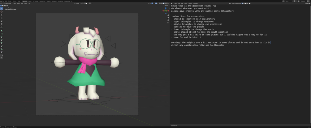 Deltarune: The Fun Gang - Kris, Susie, Ralsei rigs (Blender 4.2+)