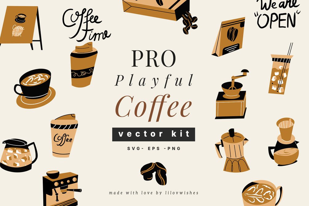 PRO - Playful Coffee Vector KIt