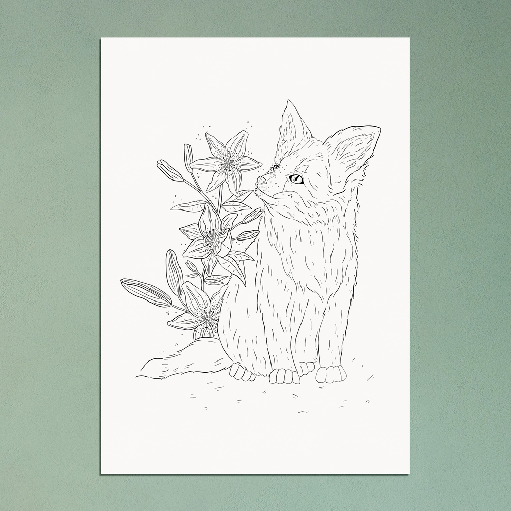 Fox Mindful colouring