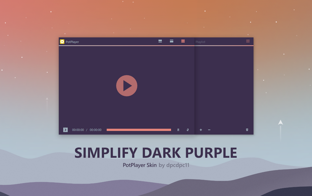 Simplify Dark Purple - PotPlayer Skin