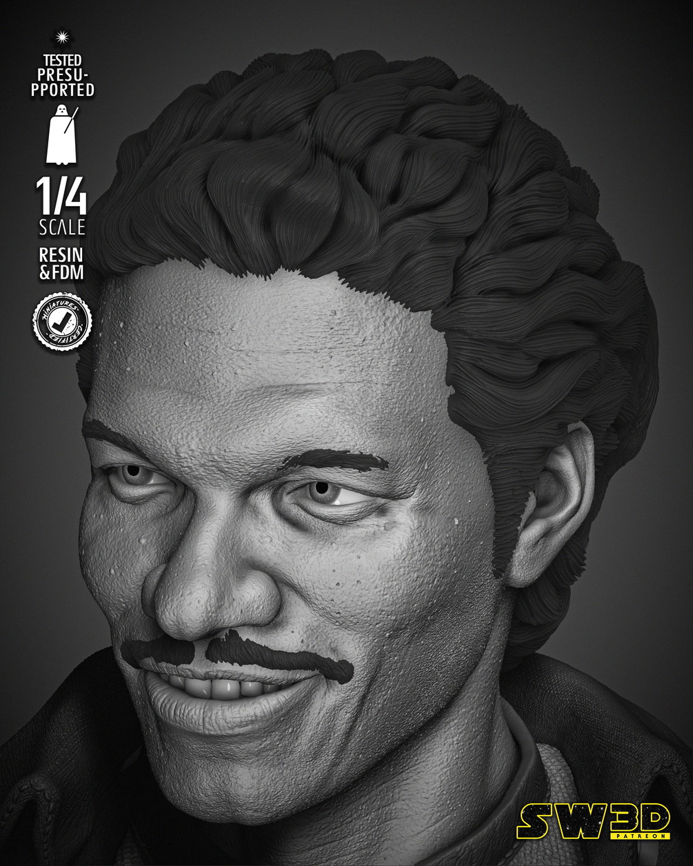 Lando Calrissian Portrait Bust - Star Wars 3D Models - Tested and Ready ...