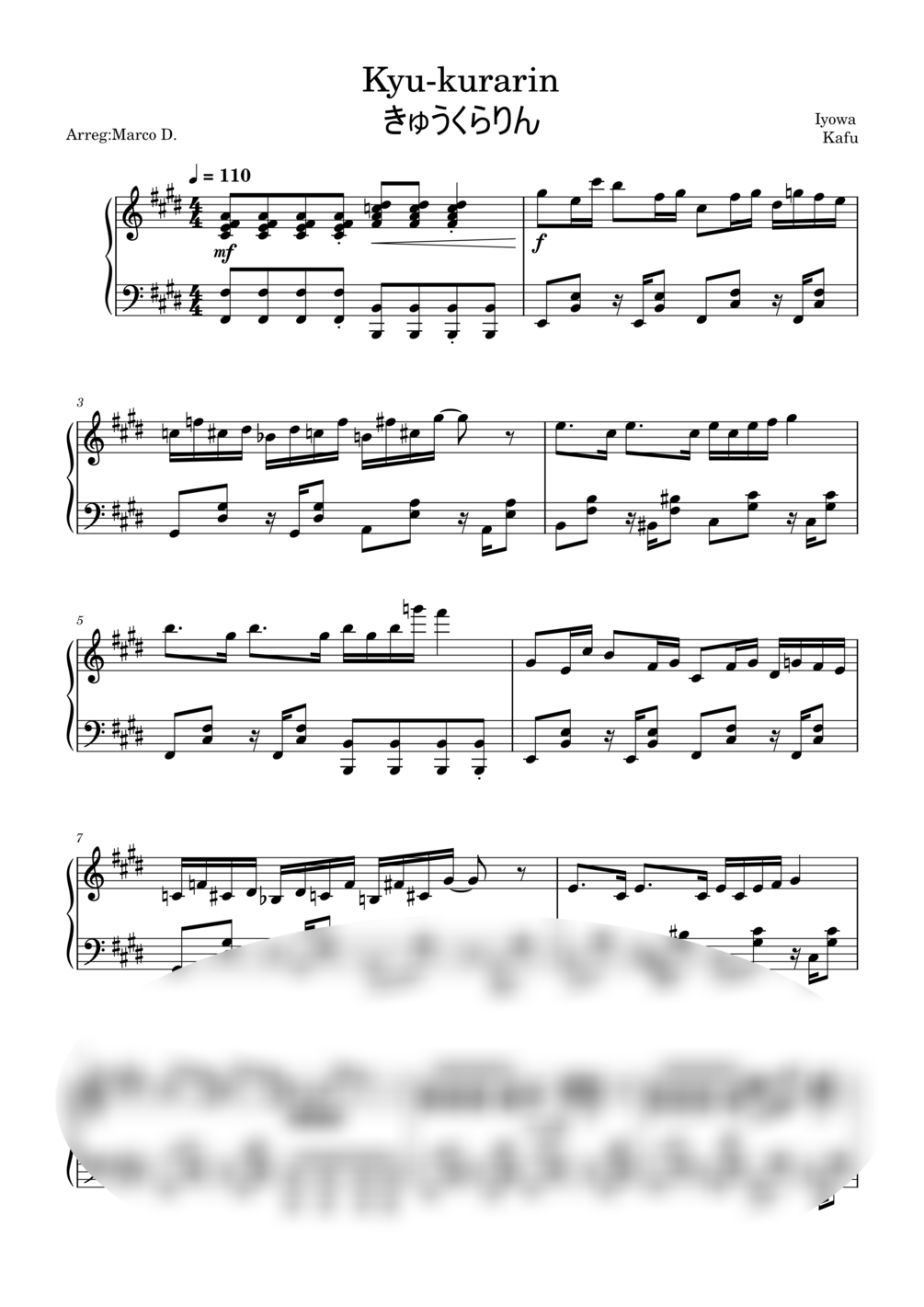 Kyu-kurarin きゅうくらりん SHEET + MIDI