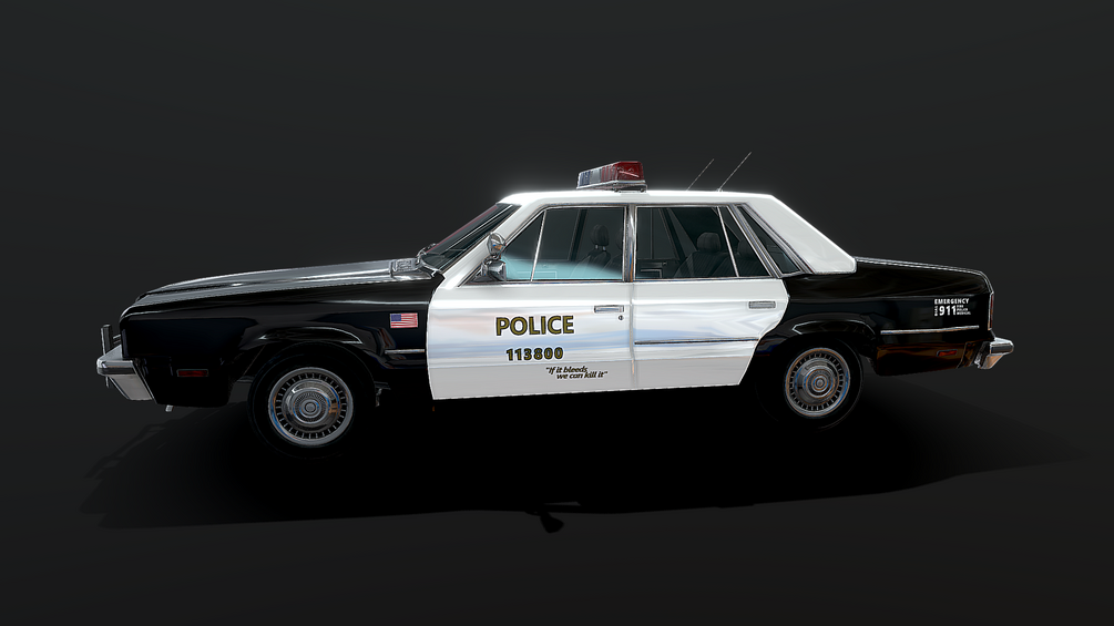 (FREE PRODUCT) 80s Generic Police Car 3D Model
