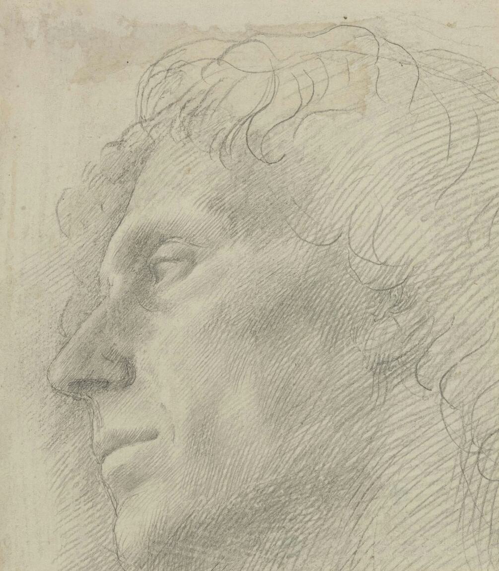 Head of a Man Facing Left by Alphonse Legros