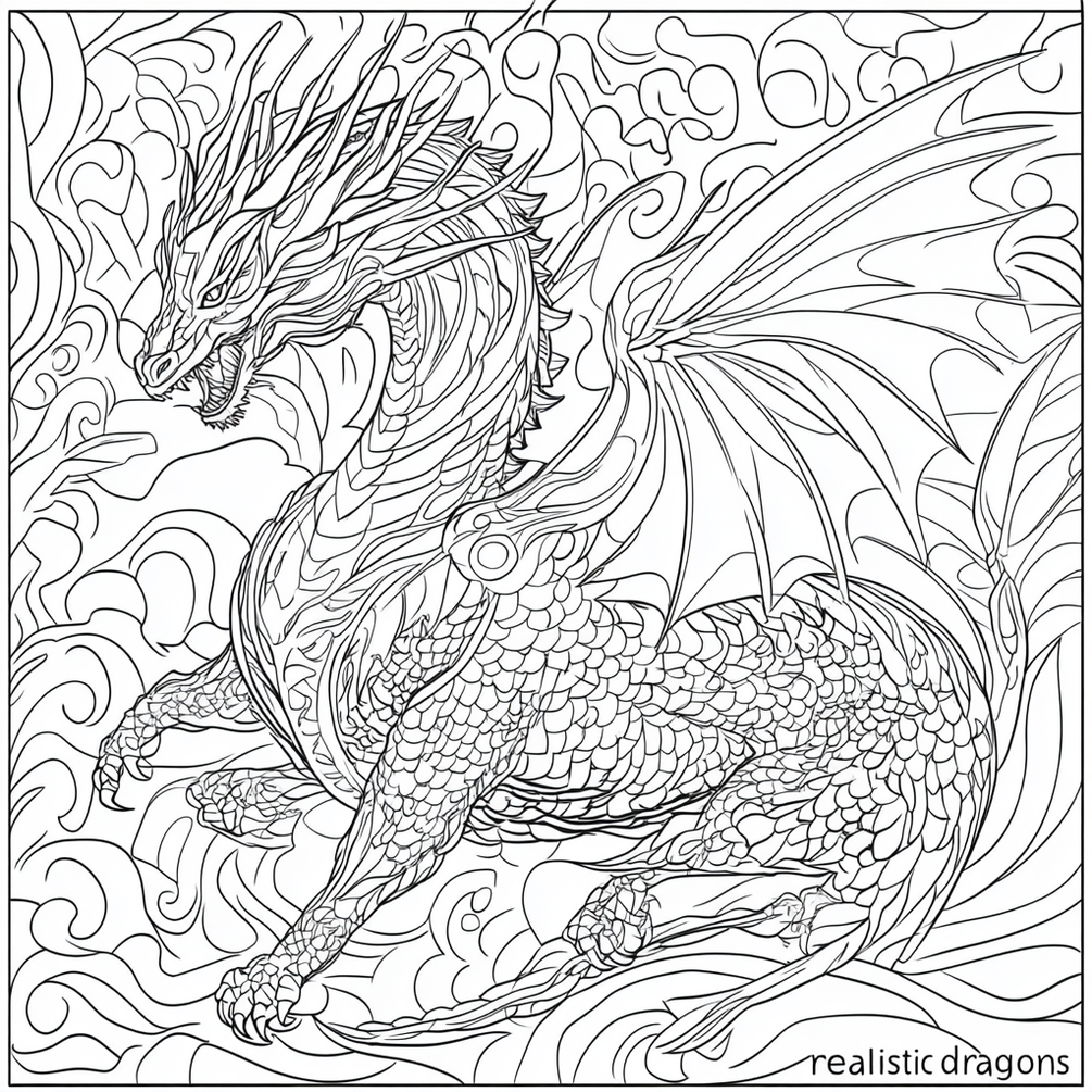 20 Dragon Coloring Pages – Printable Fantasy Art for Kids & Adults (PNG ...