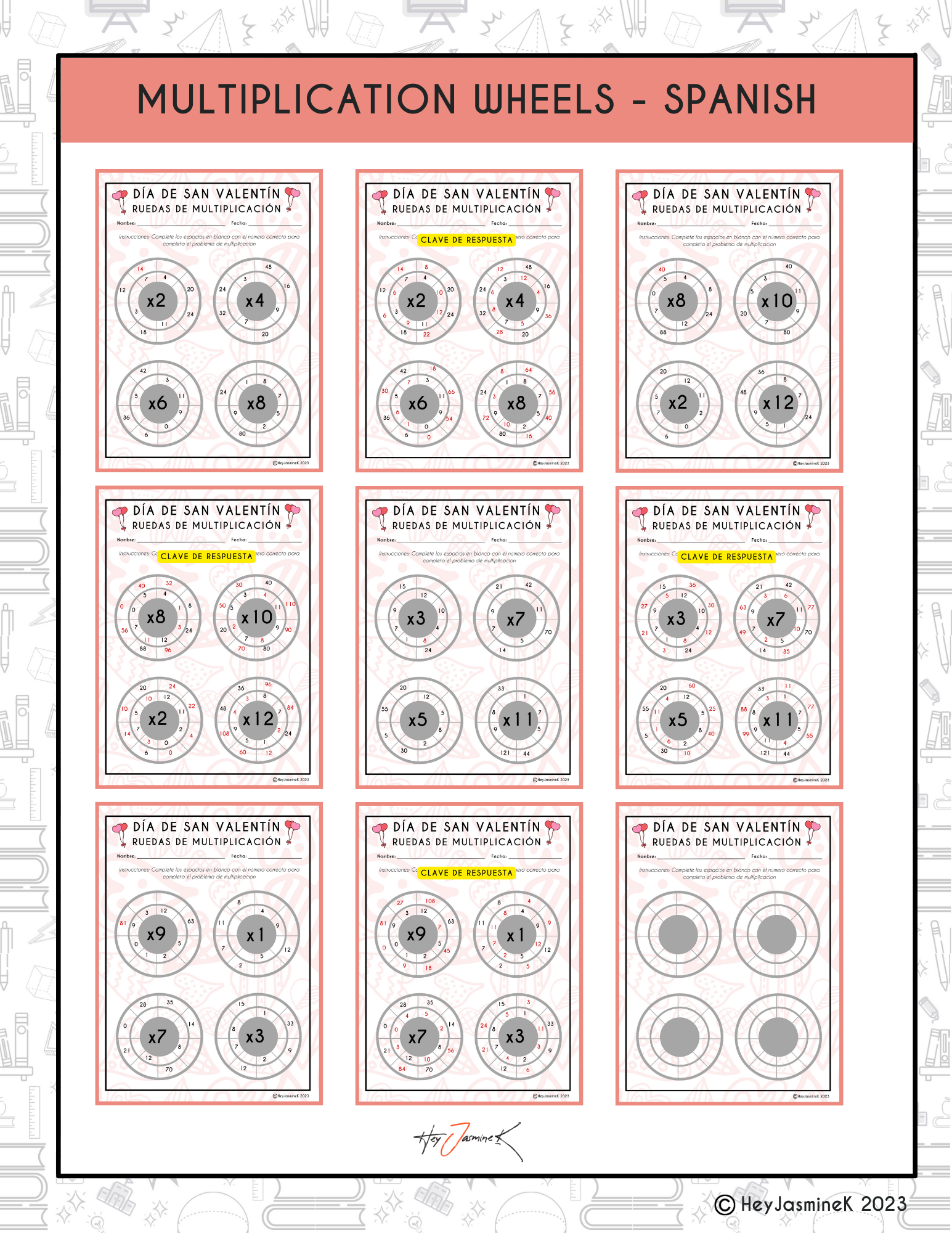 Valentine's Day Math Wheels | Multiplication & Division | Grades 3 ...