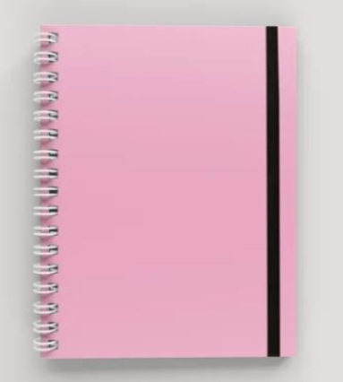 Cuaderno Rosa Tapa Dura A5 Anillado 150 Hojas Lisas