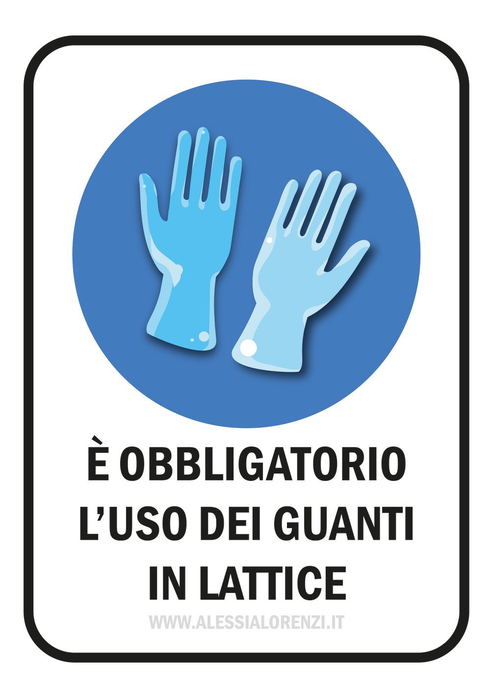 segnale obbligo guanti - gratis