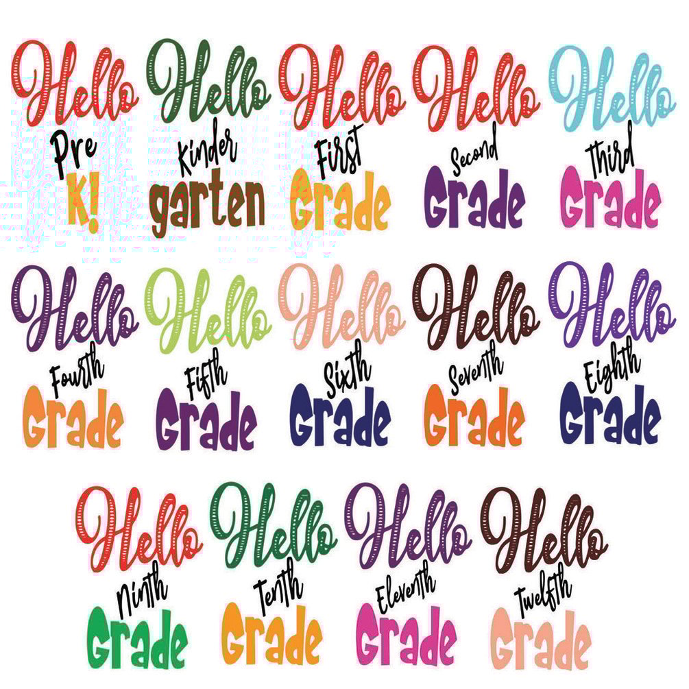 Hello Grade Back to School SVG Bundle, School SVG, School Quotes SVG ...