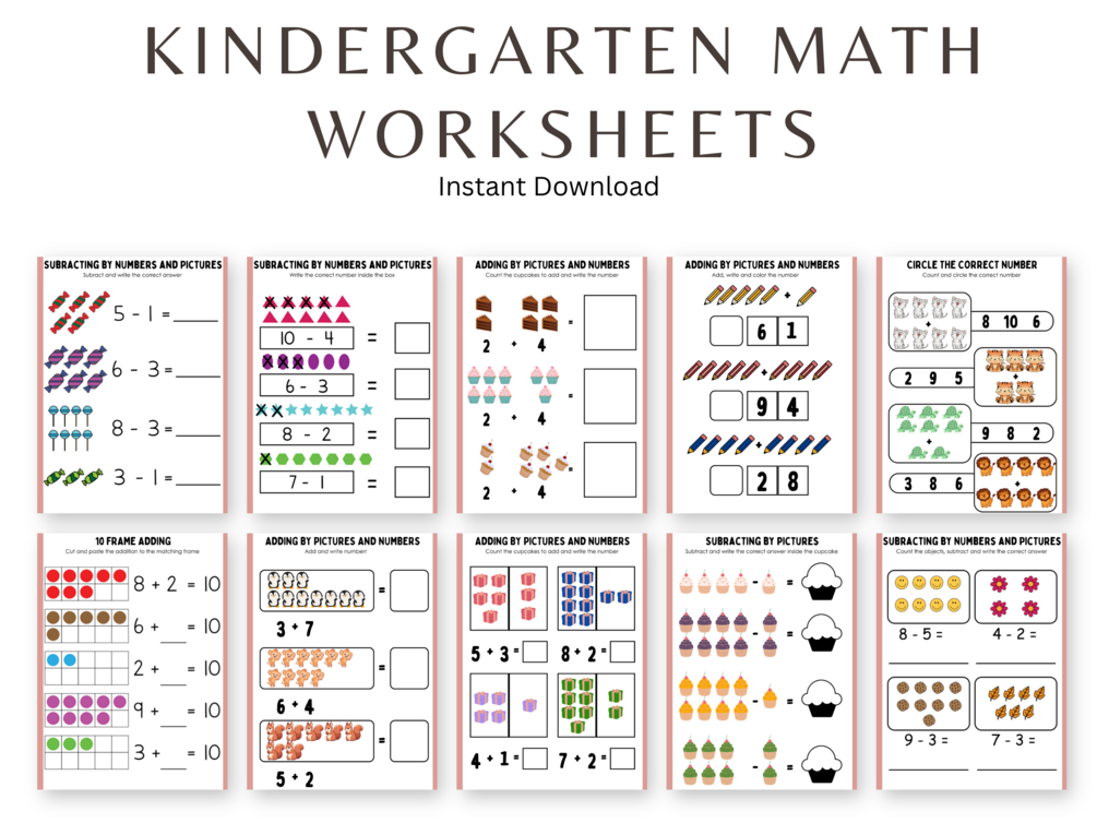 Preschool |Kindergarten Math worksheets | Kindergarten math review ...