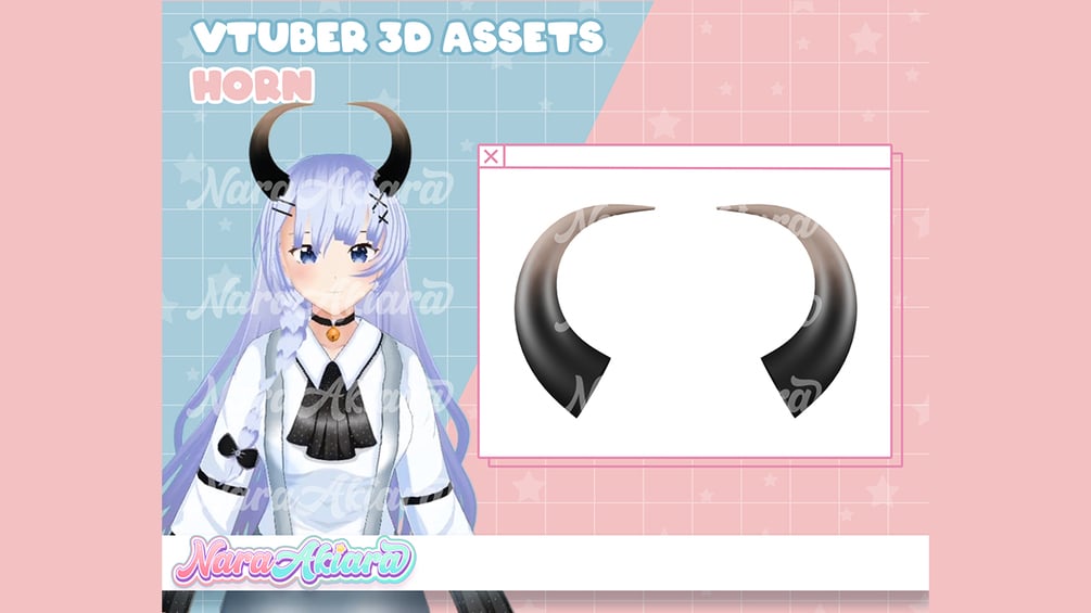 3D Vtuber Assets Horn V17 Vroid Commission, 3D assets ready to use ...
