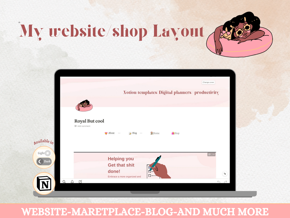 My website/shop layout
