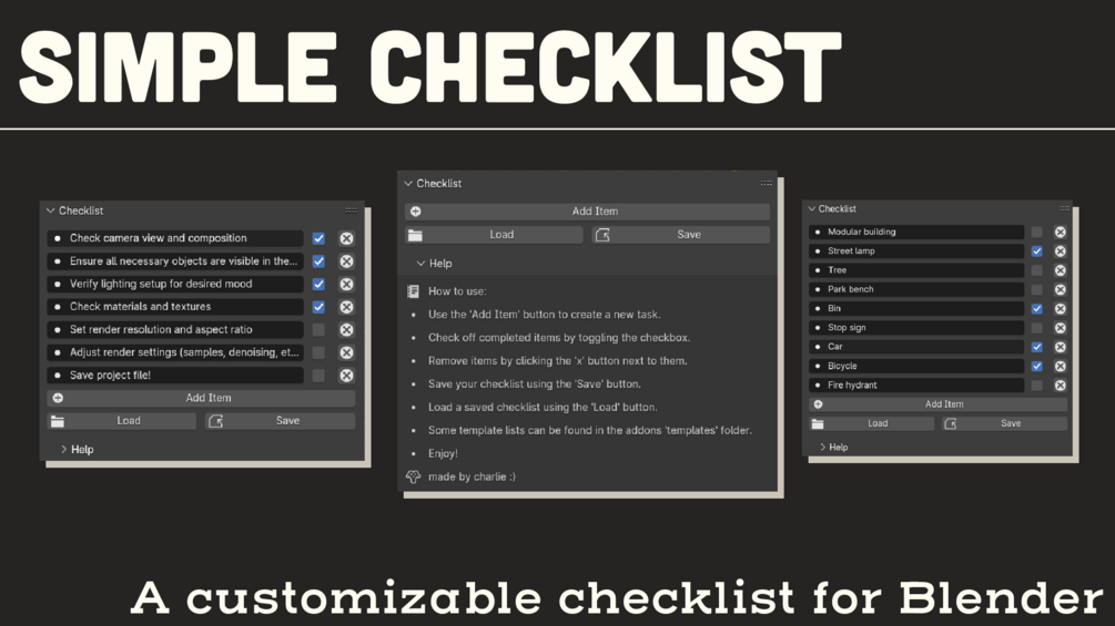 Simple Checklist Blender Addon