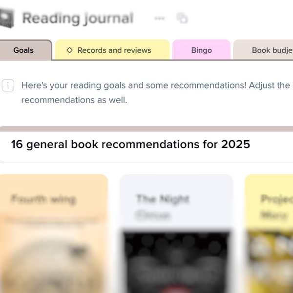 Reading tracker xTiles template