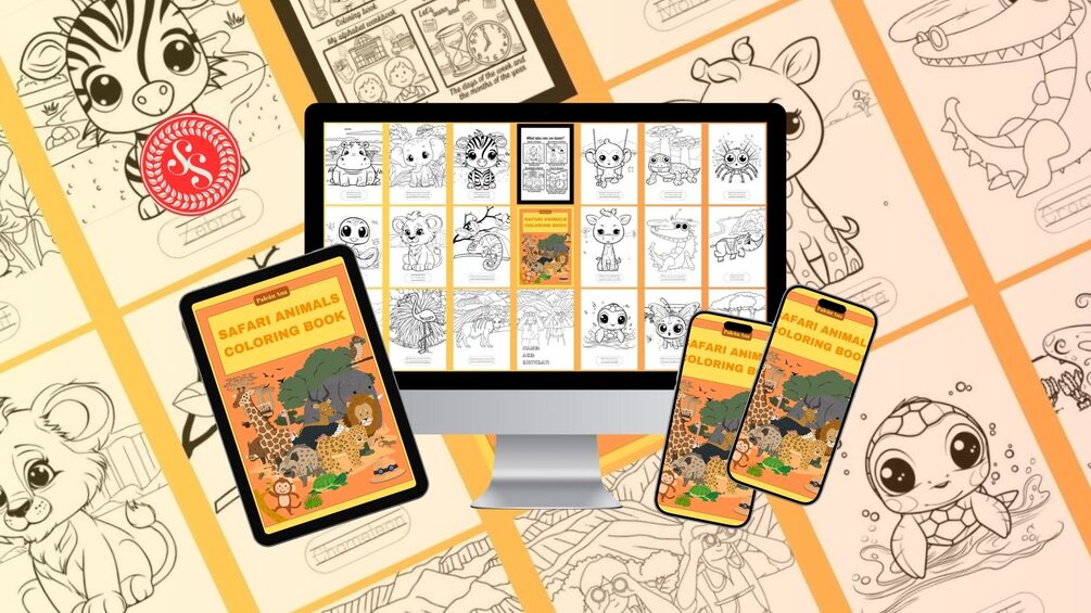 KIDS COLORING BOOK: SAFARI ANIMALS COLORING BOOK - SERIES II (25 ...