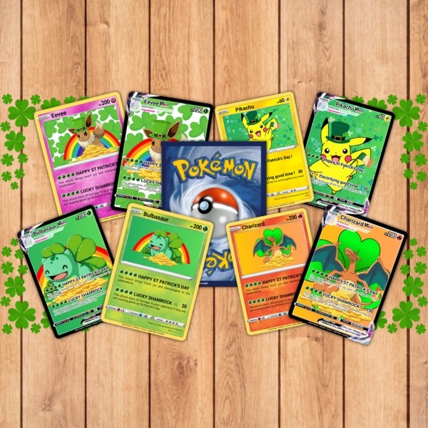 Printable Pokémon St Patrick’s day cards
