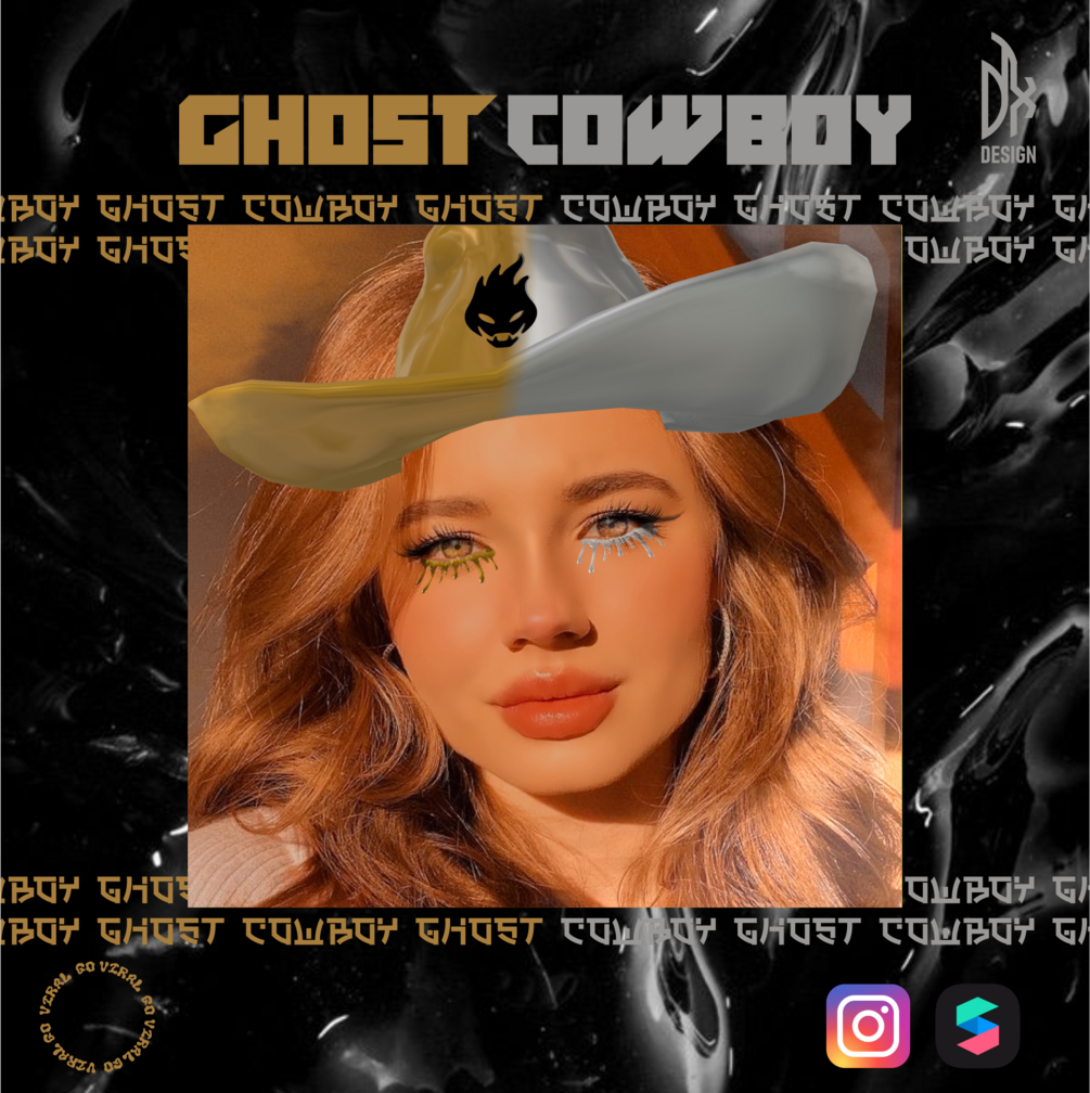 GHOST COWBOY AR FILTER | 3D cowboy hat | lut | animation | band-aid