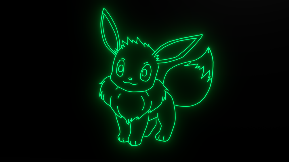 VRChat Evoli Neon Sign – 3D Model