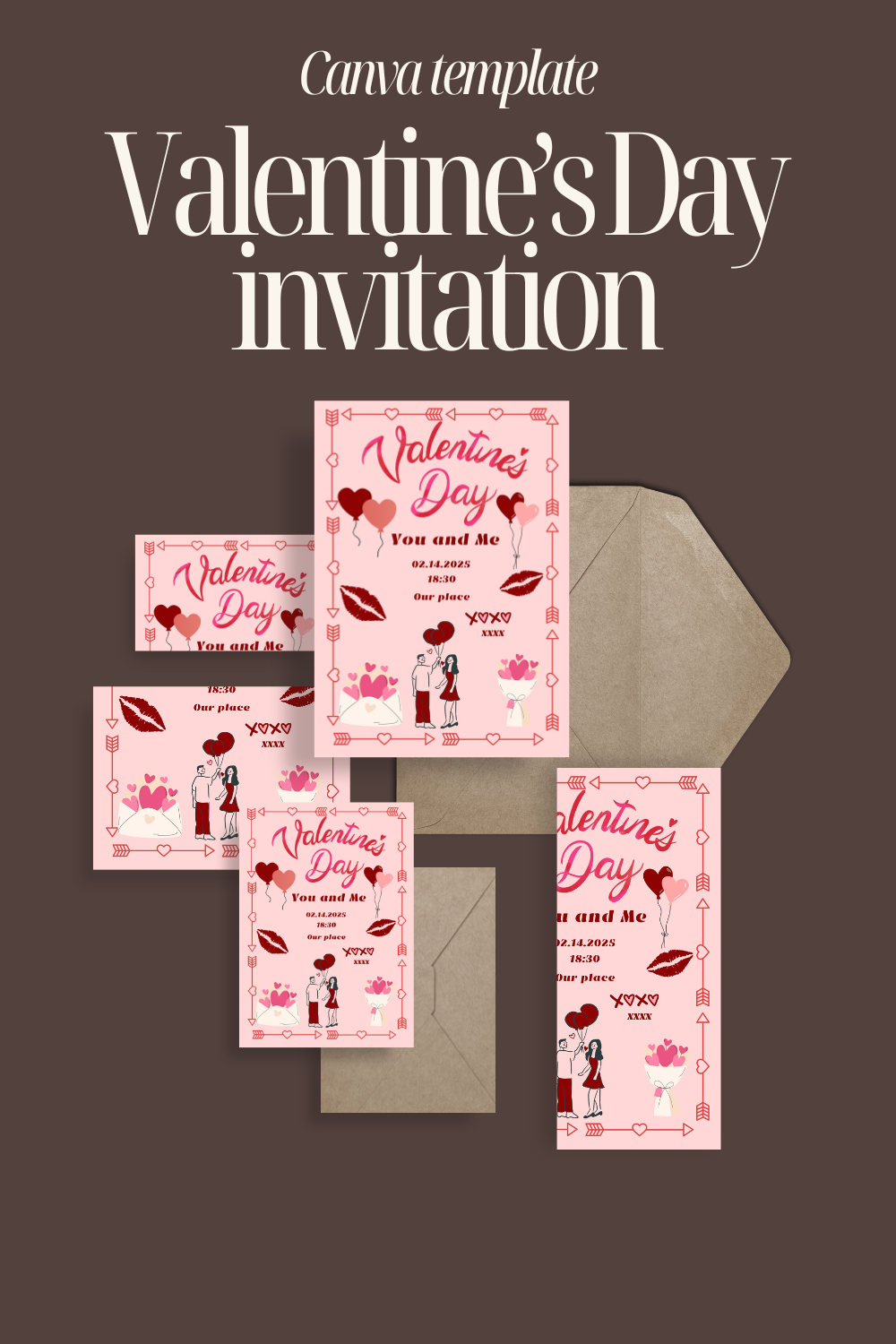 Heart’s canvas: Valentine’s invitation Canva template
