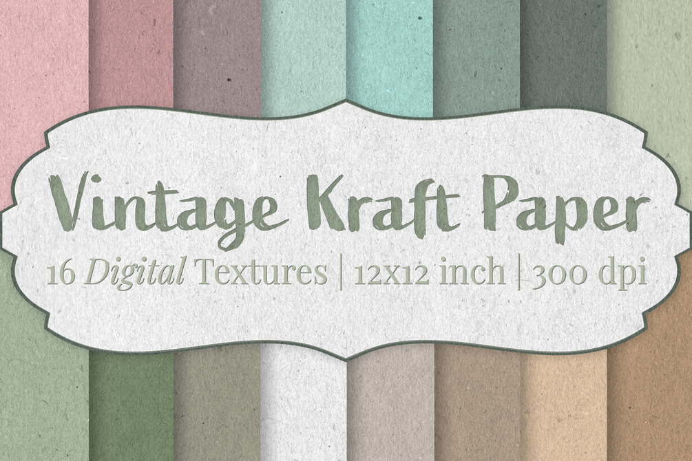 Vintage Kraft Paper Textures | 16 Digital Papers