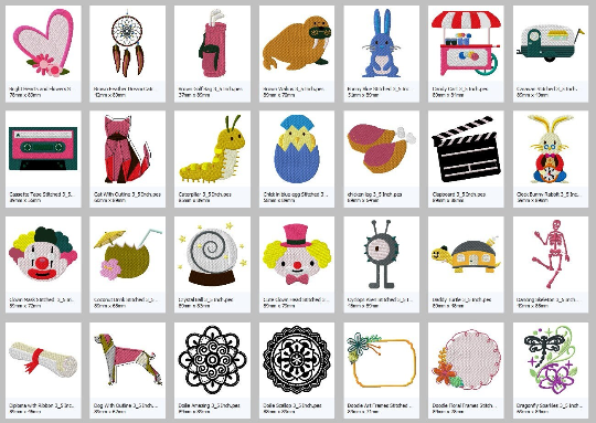 Brother Design Pack - 238 Embroidery Designs.