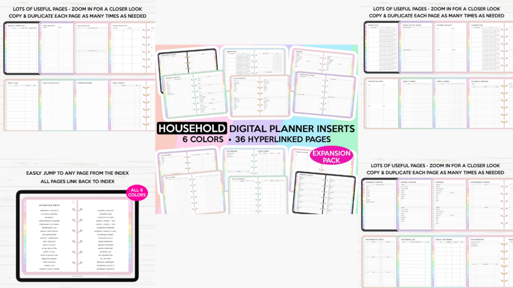 Household Digital Planner Goodnotes Template Home Digital Planner